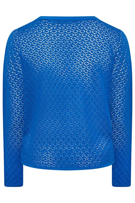 Yours Curve Plus Size Cobalt Blue Tie Knot Front Cardigan Yours Clothing