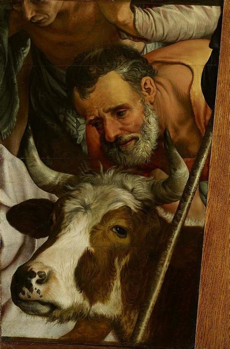 Aanbidding Der Herders Fragment Fragment Van Een Altaarstuk Met De