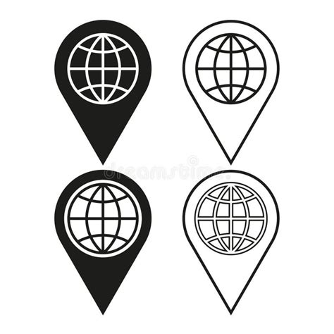 Globe Pin Icon Vector Illustration EPS Stock Vector Illustration Of Design Simple