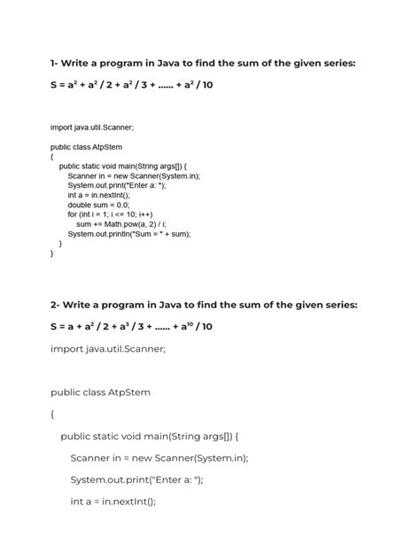Series Based Questions Pdf C Computer Programming