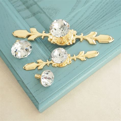 Crystal Drawer Knobs Handles Glass Dresser Knob Crystal Silver Etsy