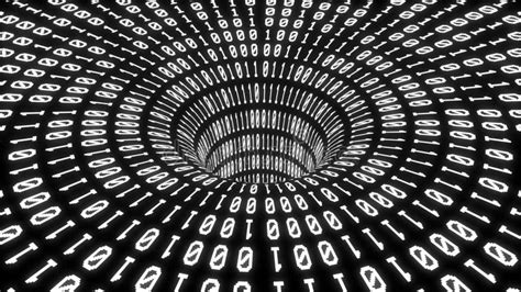 3d Binary Code Spiraling Into Digital Vortex With Orbiting Camera 4k Loop Stock Footage Video