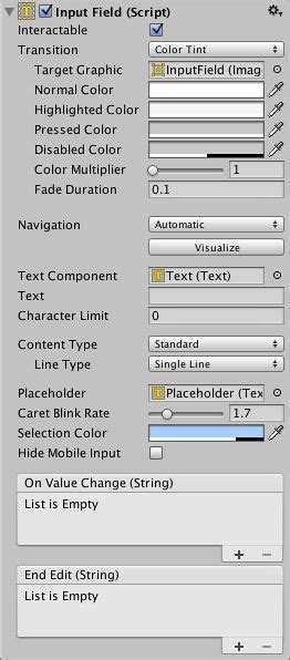 Unity Manual Input Field Unity Colored Highlights Colour Tint