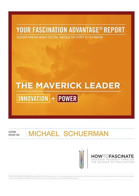Michael Schuerman Fascination Advantage Report Pdf