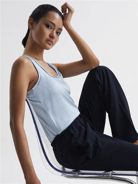 Reiss Silk Front Vest In Blue Reiss