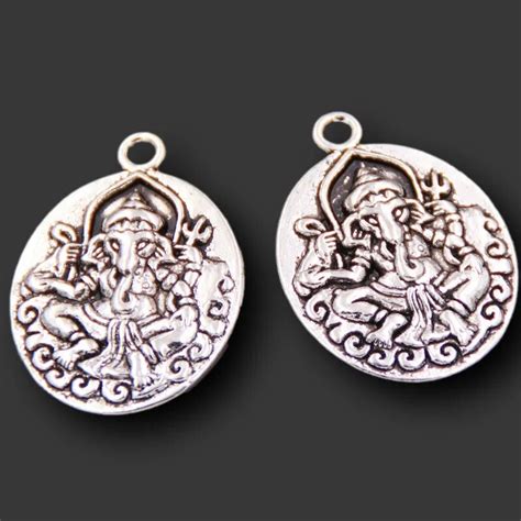 6 Adet G M Kaplama 28 21mm Fil Tanr S Kolye Ganesha Zenginlik Tanr S T Png