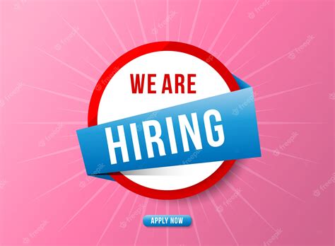 우리는 기하학적 형태로 채용하고 있습니다 채용 디자인 포스터를 채용 프리미엄 벡터