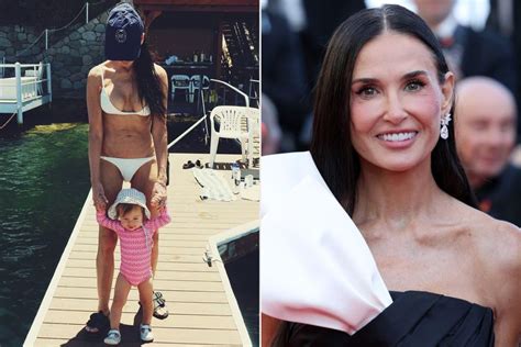 Demi Moore Wears Tiny White Bikini As She Stands With Granddaughter Louetta