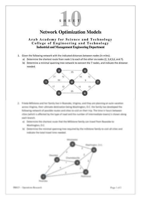 SOLUTION Network Optimization Models Studypool
