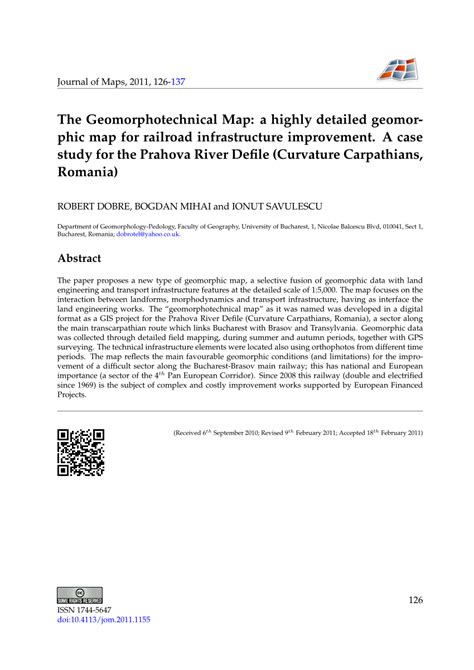 Pdf The Geomorphotechnical Map A Highly Detailed Geomorphic Map For