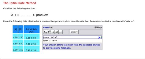 Solved The Initial Rate Method Consider The Following Reaction A B