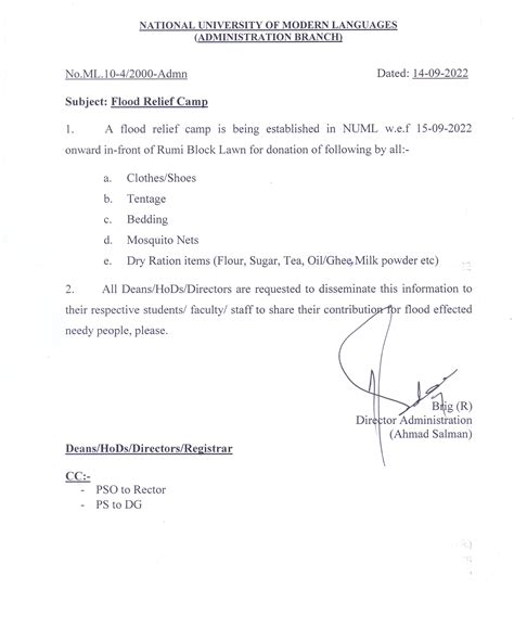 Numl University Announcement Numl