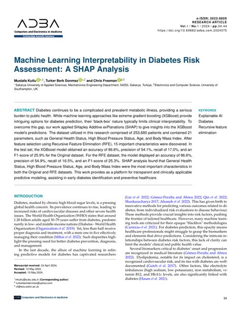 Pdf Machine Learning Interpretability In Diabetes Riskassessment A Shap Analysis