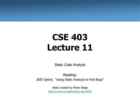 Ppt Cse 403 Lecture 11 Powerpoint Presentation Free Download Id