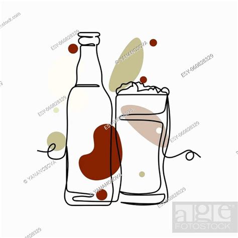 Vector Abstract Continuous One Single Simple Line Drawing Icon Of