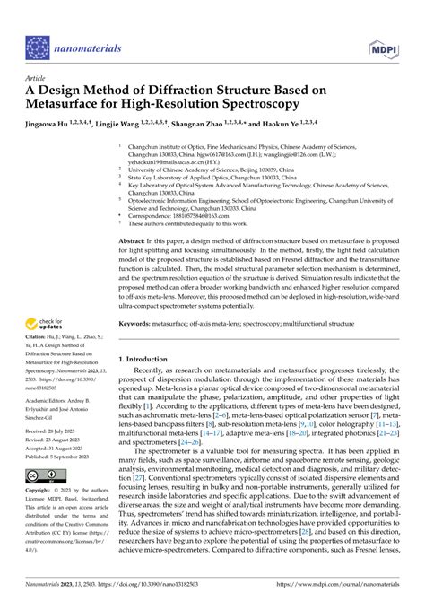 Pdf A Design Method Of Diffraction Structure Based On Metasurface For