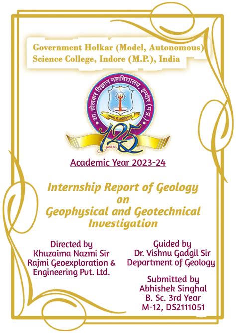 internship report govt holkar science college indore m session