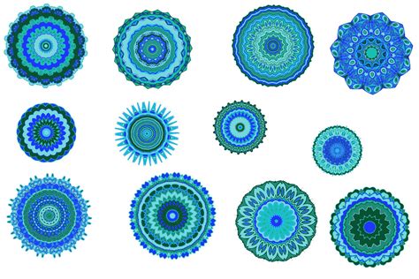 Seafoam Mandala Sticker Set Of 12 Masterbundles