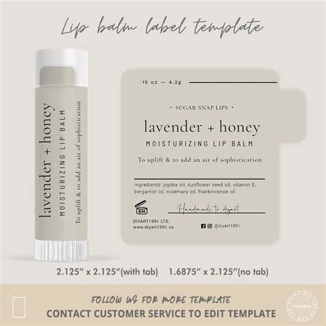 Lip Balm Printable Labels Template Diy Lip Gloss Packaging Labels Diy