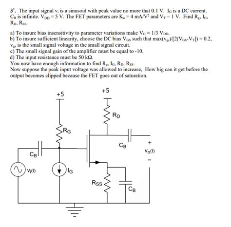 Solved 3 The Input Signal V Is A Sinusoid With Peak Value Chegg Com