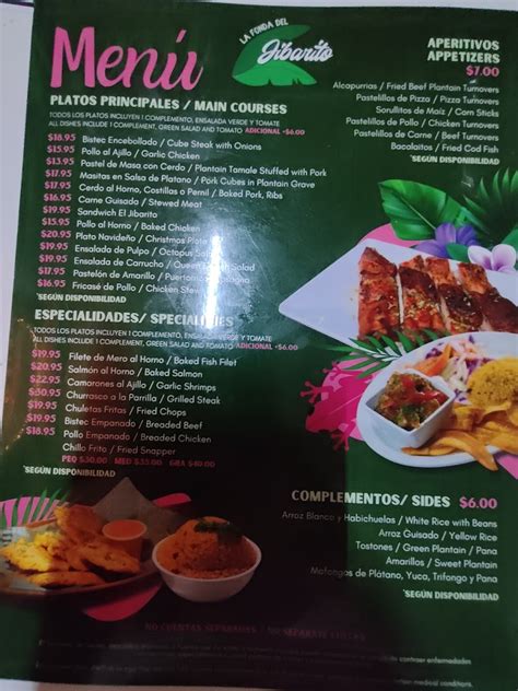 El Jibarito Menu Updated July 2025