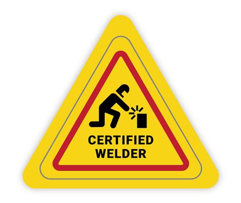 Certified Welder Triangle Hard Hat Sticker