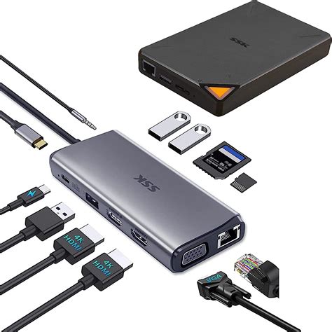 Amazon Com SSK Bundles 2TB Portable NAS Wireless Hard Drive 11 In 1 USB C Docking Station With