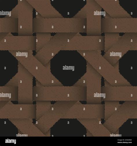 Seamless Repeating Pattern Rattan Weave In Rough Brown Paper Basket Furniture Handmade
