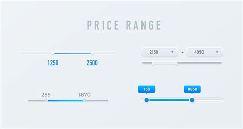Premium Vector Price Range Sliders And Filters Interface Elements Ui