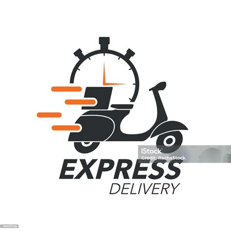 빠른 배달 아이콘 개념입니다 정지 시계 아이콘 서비스 주문 빠른 무료 및 전세계 배송 스쿠터 오토바이 현대적인 디자인 벡터 일러스트입니다 0명에 대한 스톡 벡터 아트 및