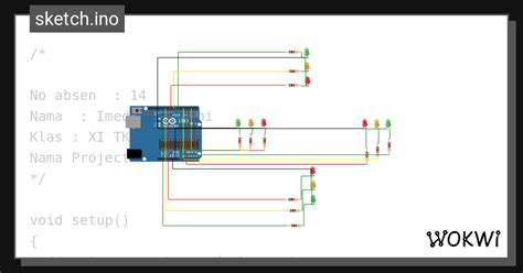 Lampu Lalu Lintas Wokwi Esp32 Stm32 Arduino Simulator