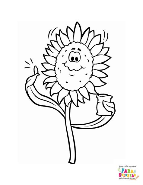 Dibujo De Girasol Infantil Para Colorear Para