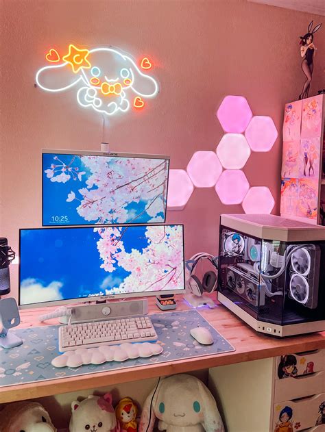 My White And Pink For Now Pc Gaming Setup This One Is For The Girls Looking For Some