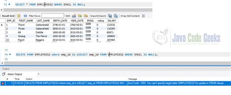 Sql Delete Query Example Java Code Geeks
