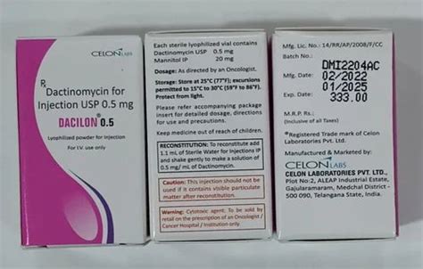 Dacilon Dactinomycin 0 5 Mg Injection Celon Vial At ₹ 200 Vial In Thane
