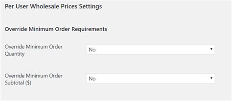 Overriding Wholesale Settings Per User Wholesale Suite