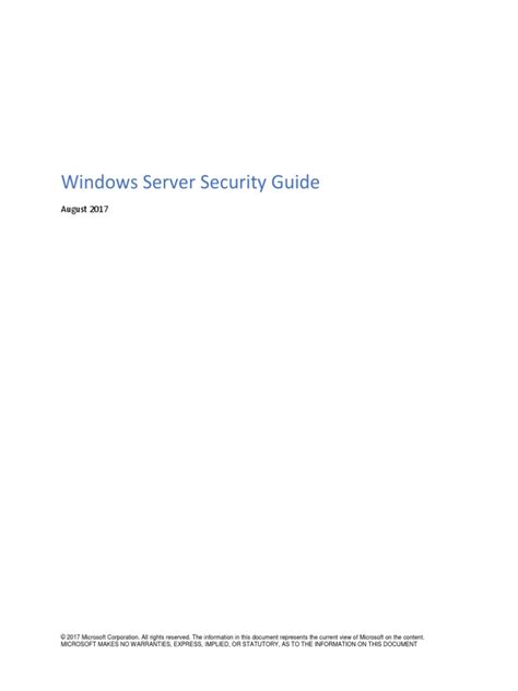 Windows Server 2016 Security Guide En Us Pdf
