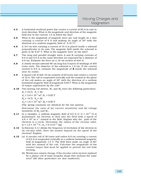 NCERT Book Class Physics Chapter Moving Charges And Magnetism AglaSem Babes