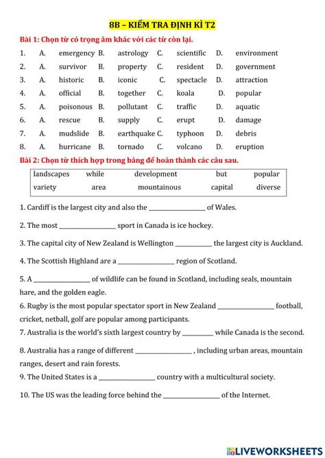 8b ktđk t2 u789 worksheet live worksheets