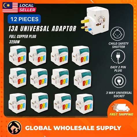 12PCS Akko Star 13 3 Way International Multi Universal Adaptor