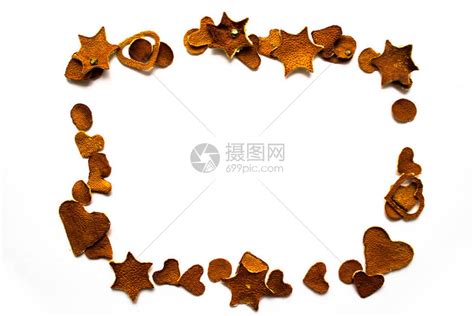 从白色背景上的橘皮形状的方形框架复制空间顶视图平躺带空高清图片下载 正版图片504064913 摄图网