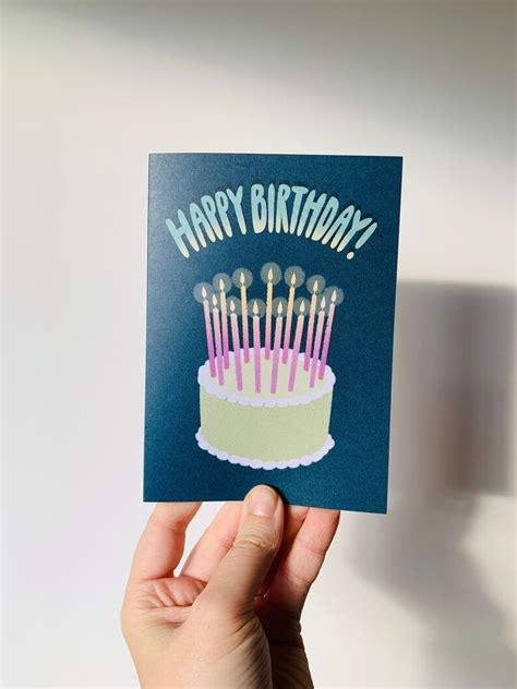 Happy Birthday Card Blank Inside Envelope Included B Day Present