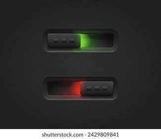 Realistic Toggle Switch Black Switches Backlight Stock Vector Royalty Free 2429809841