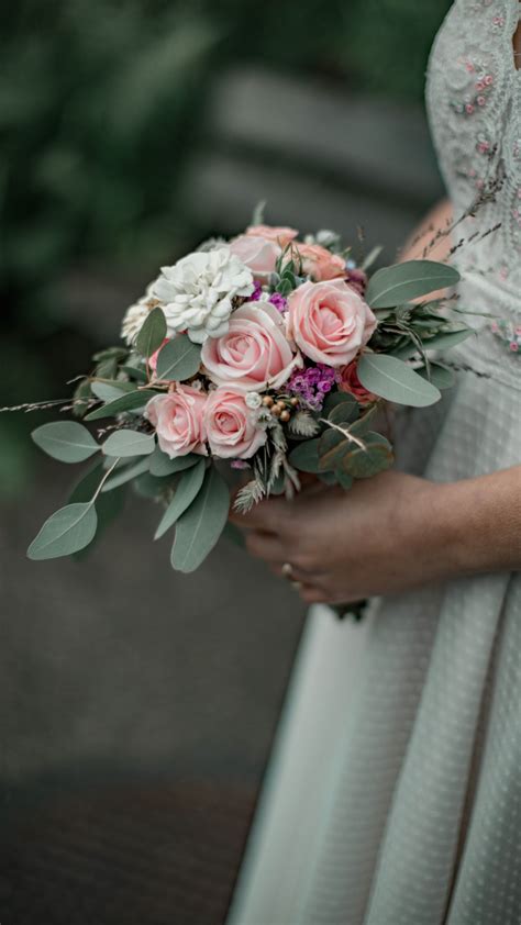 Fondos De Pantalla Vestido De Novia Ramo De Flores Vestido Boda