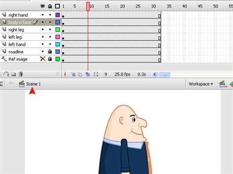 Smoothly Animate A Caricature Using Motion Tweens