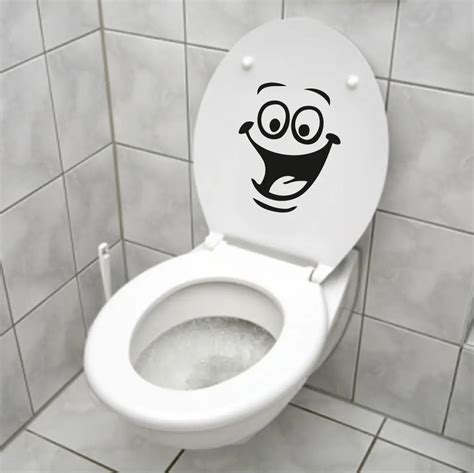 D505 Smiley Face Wc Toilet Fridge Decal Wall Mural Art Decor Funny