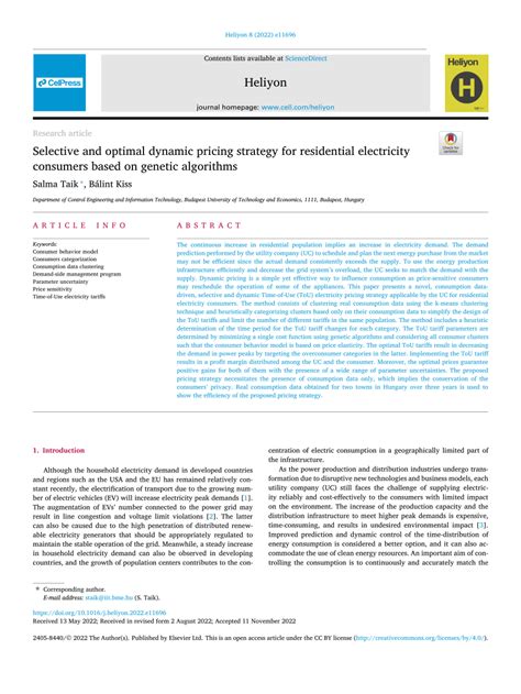 PDF Selective And Optimal Dynamic Pricing Strategy For Residential