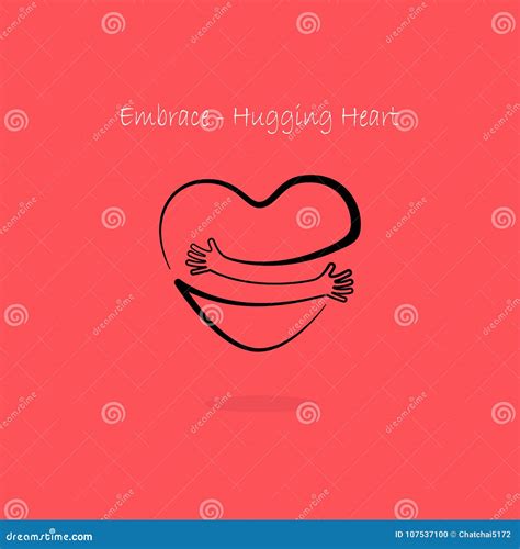 Embracehugging Heart Symbolhug Yourself Logo Stock Vector