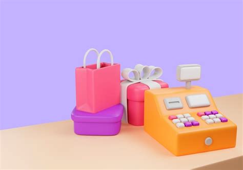 쇼핑 개념의 3d 렌더링 무료 Psd 파일