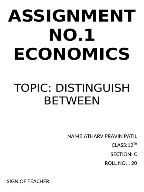 Economics Assignment 1 Pdf